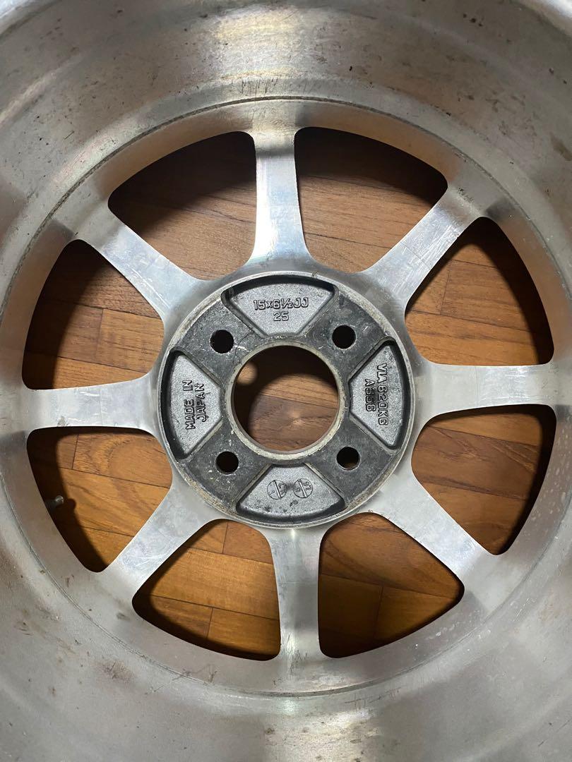 Old school Enkei Competition wheel 15in 4H100, Car Accessories, Tyres ...