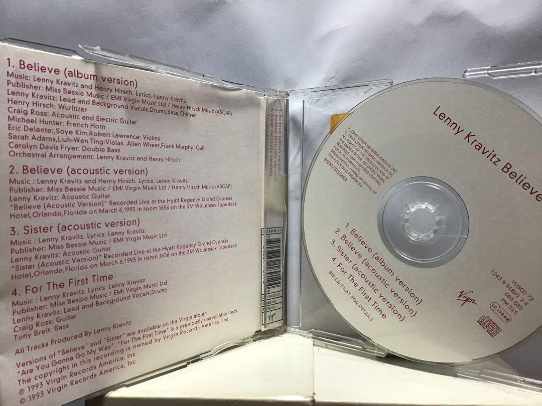 CD Lenny Kravitz - Believe OOP ORIGINAL 1993 PRESS SINGLE Anubis 90s ...
