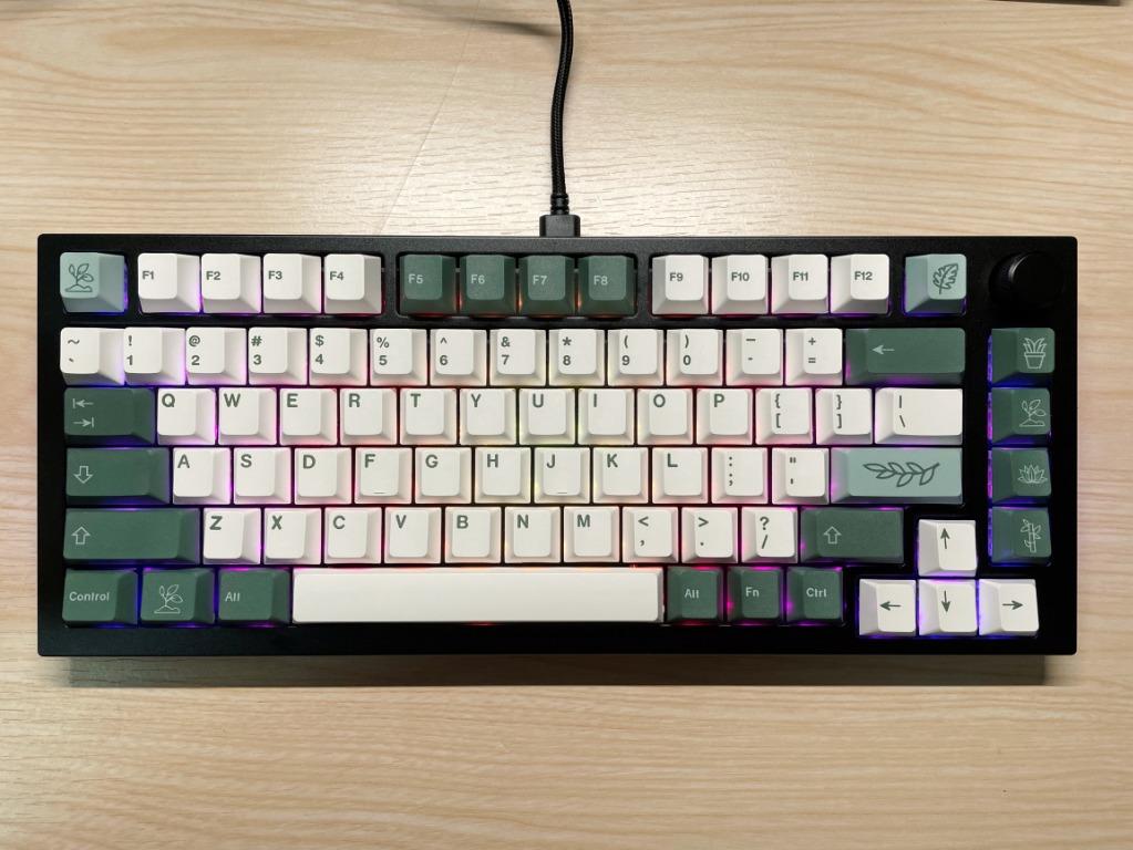 PBT Keycaps Green/White Colorway Botanical Theme In Stock Mechanical ...