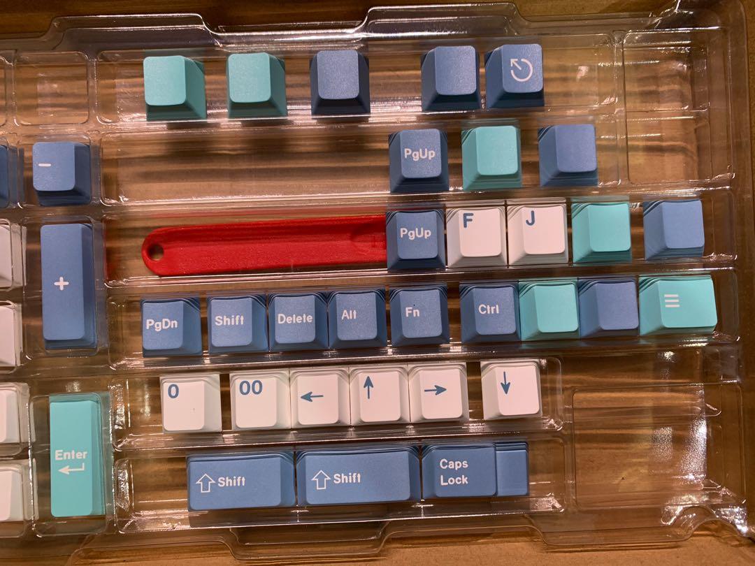PBT Keycaps (White / sky blue / pastel colourway), Computers & Tech ...
