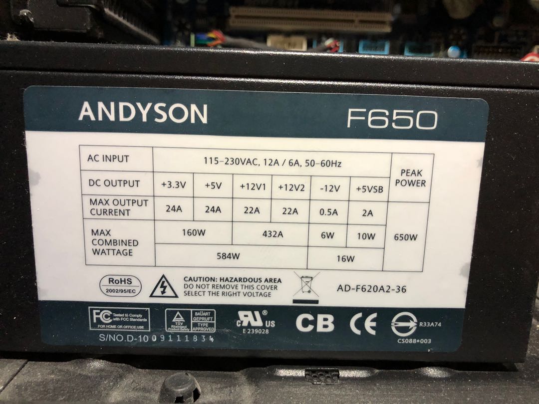 PC parts, Nvidia GTX 4xx , 650w power supply, GIGABYTE motherboard ...