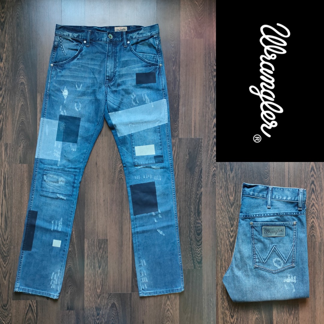 RARE WRANGLER JAPAN x BEN Patchwork JEANS, Men's Fashion, Activewear on ...