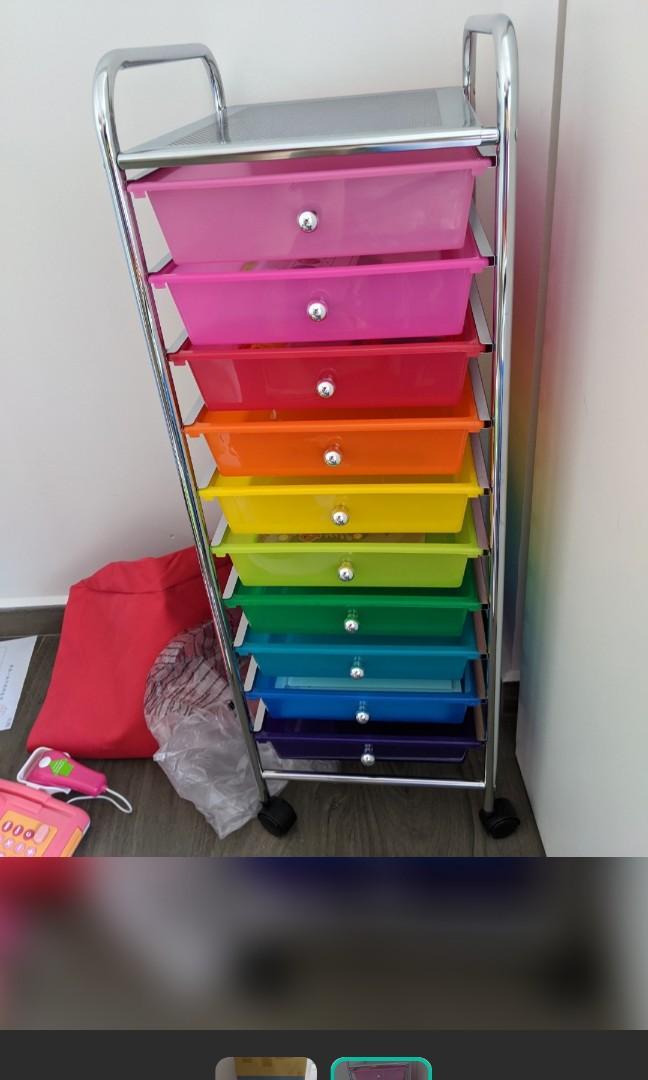 Recollections Rolling Cart with 10 Drawers, Furniture & Home Living ...