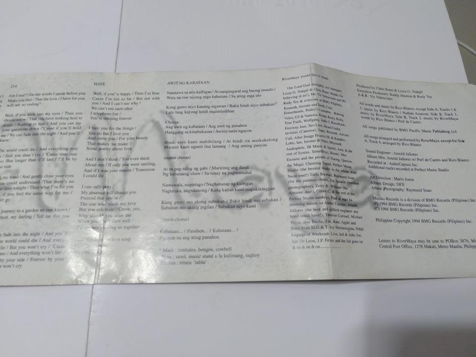 Rivermaya 1st Album CD & Freebie -Cassette, Hobbies & Toys, Music ...