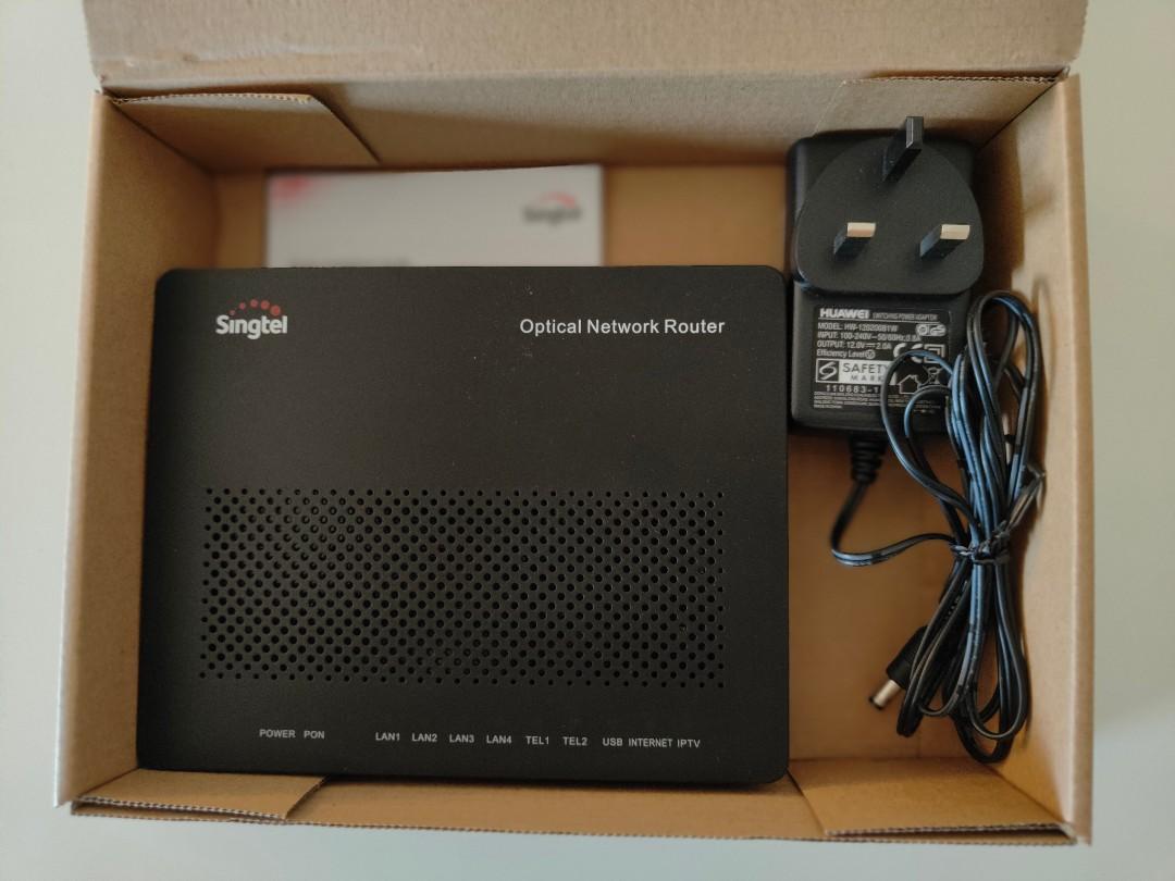 Singtel Optical Network Router and Wifi Gigabit Router (Huawei Echolife ...
