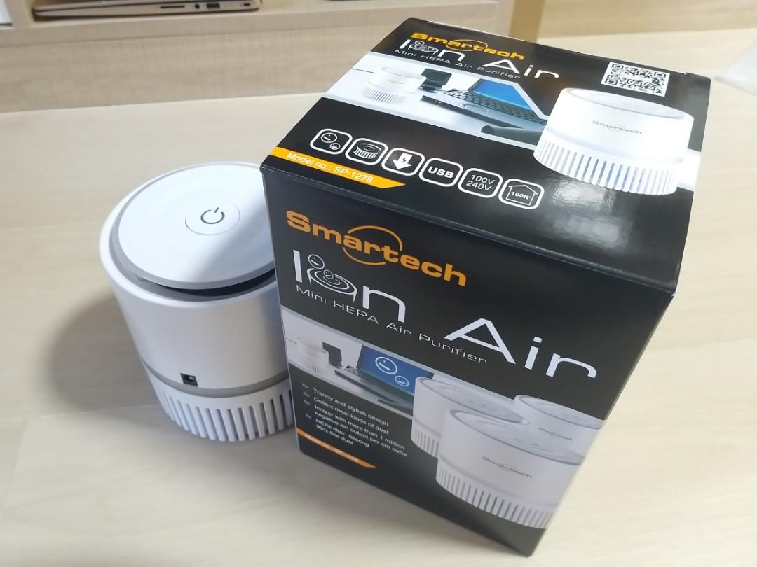 Smartech ion air 空氣淨化機 空氣清新機 全新 air purifier mini座台 HEPA, 家庭電器, 空氣清新機及抽 ...