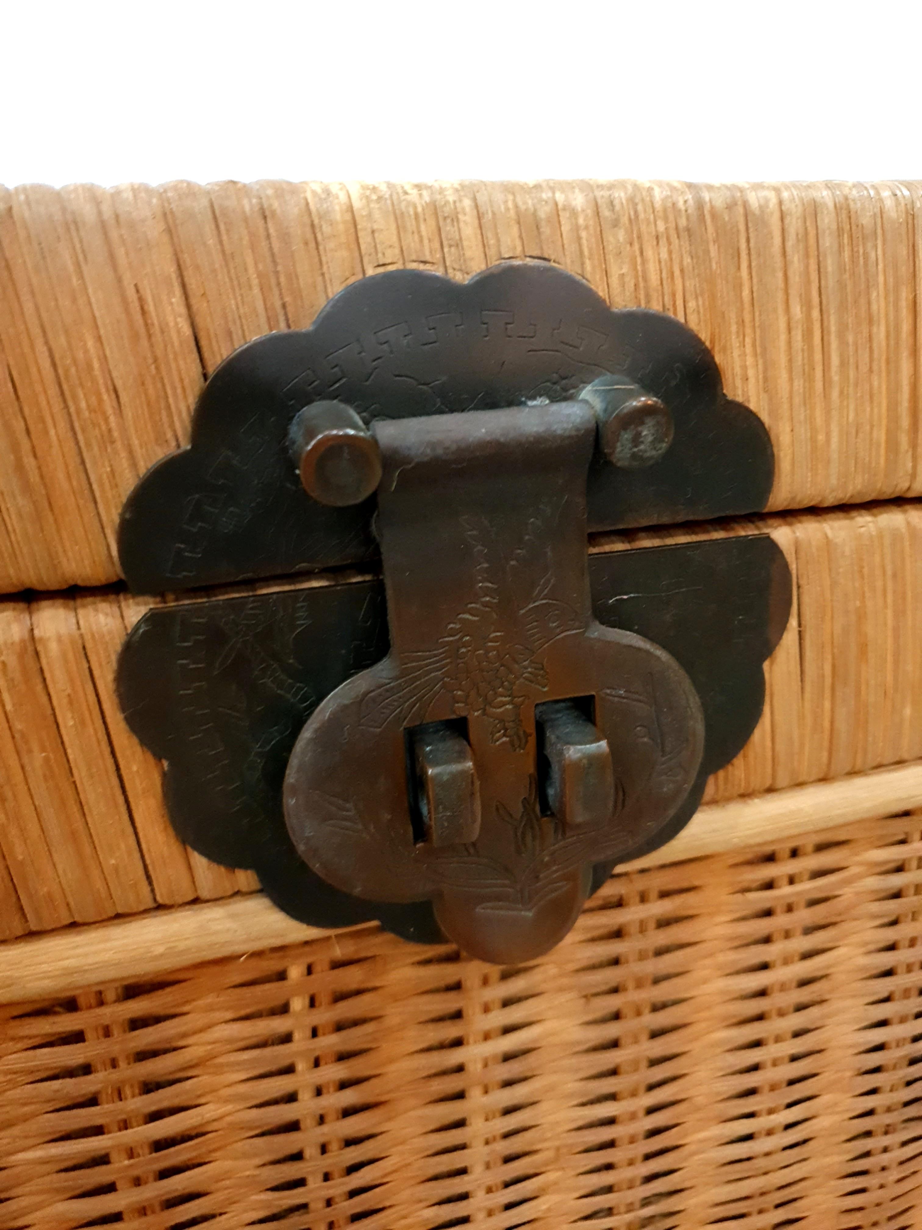 Vintage Wicker chest / Rattan chest storage, Furniture & Home Living ...