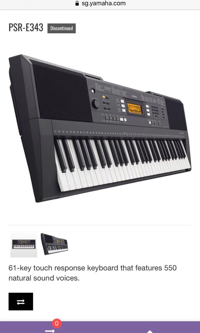 Yamaha Keyboard PSR-E343, Hobbies & Toys, Music & Media, Musical ...