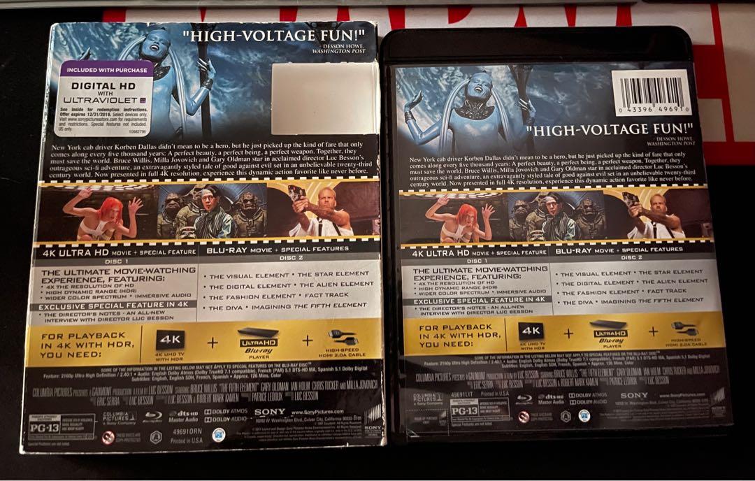 美版 4K UHD Blu-ray Bluray 第五元素 The Fifth Element, 興趣及遊戲, 音樂樂器 & 配件, 音樂與 ...