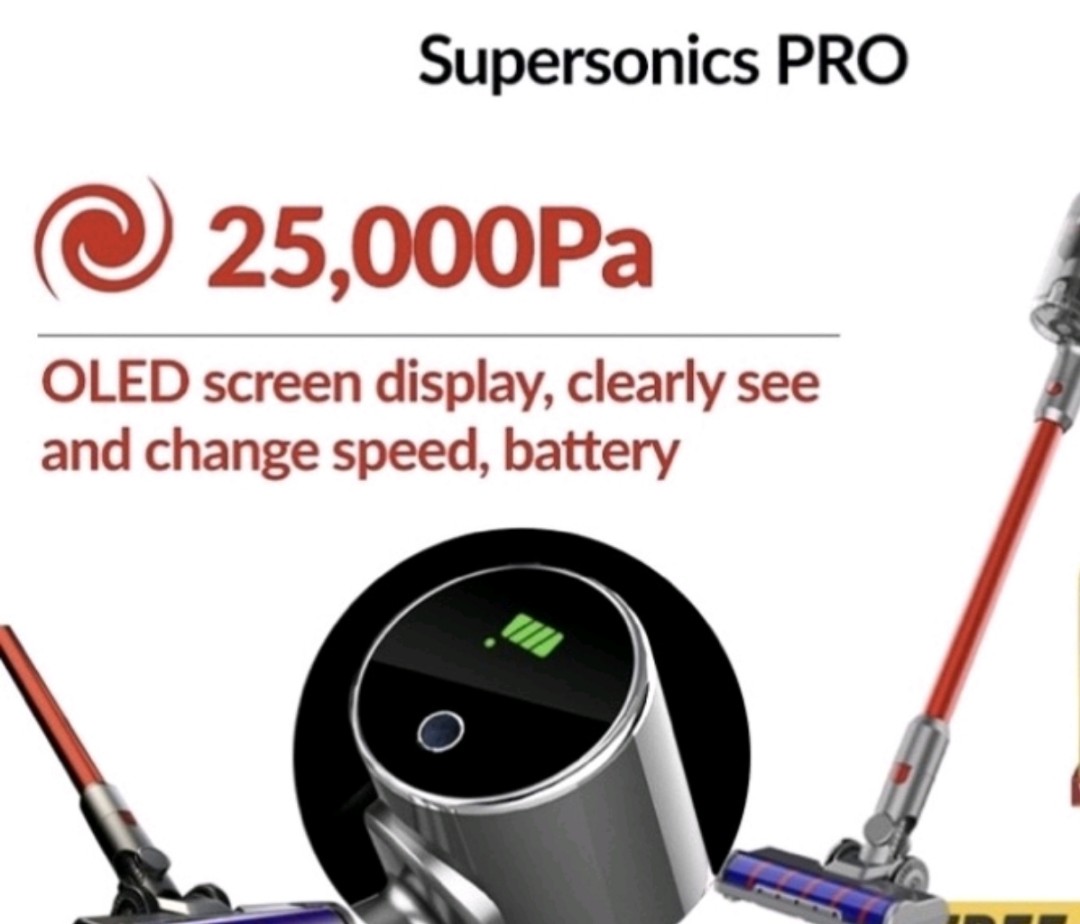 Airbot Supersonic PRO 25kPa Cordless Vacuum Cleaner, TV & Home ...