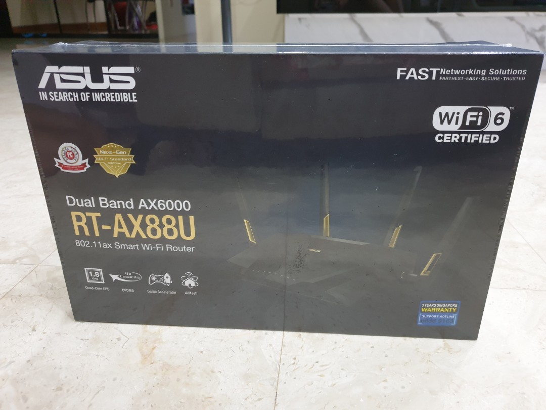 Asus Dual Band AX6000 RT-AX88U 802.11ax Smart Wi-Fi Router, Computers ...
