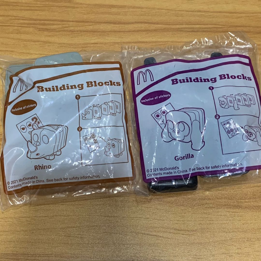 CLEARANCE McDonald's Happy Meal Toy Animal Rhino Rhinoceros Gorilla ...