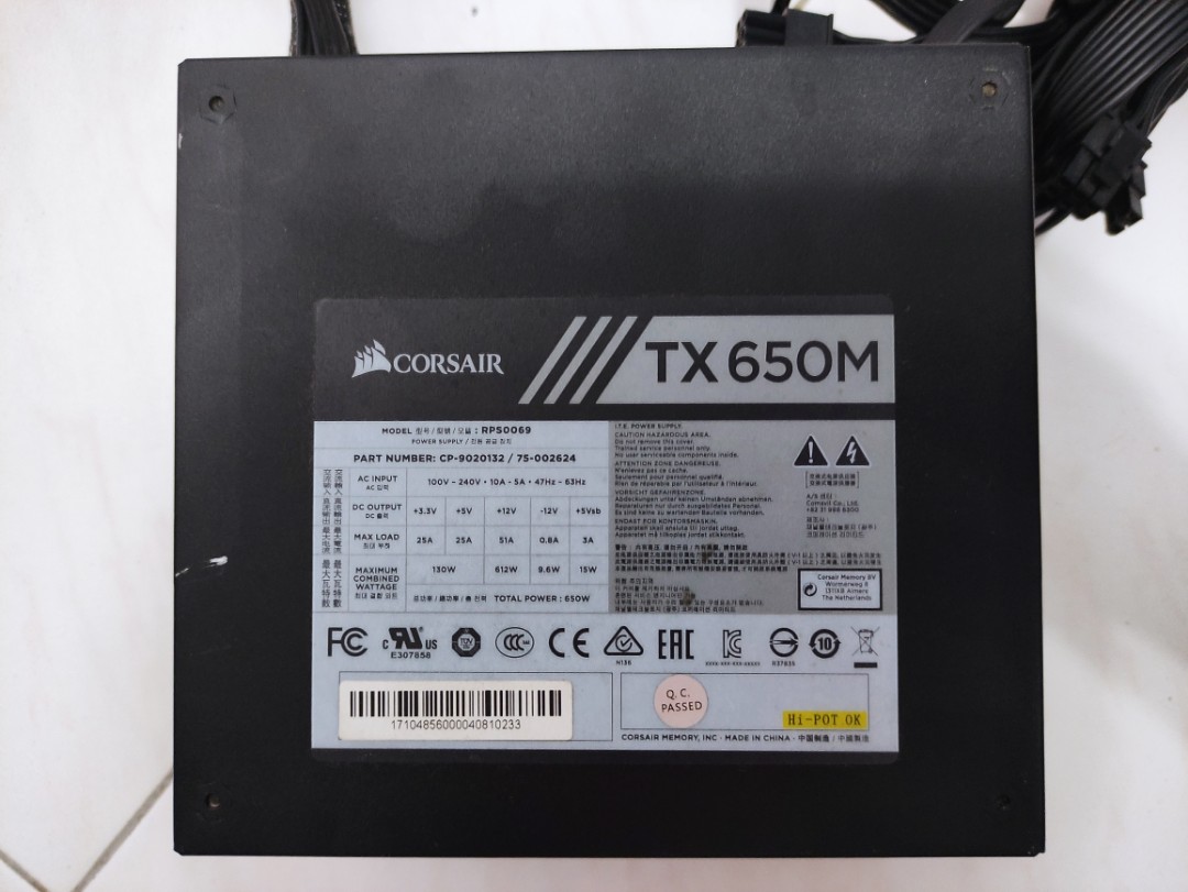 TX-M Series™ TX650M — 650 Watt 80 Plus® Gold Certified PSU, Computers ...