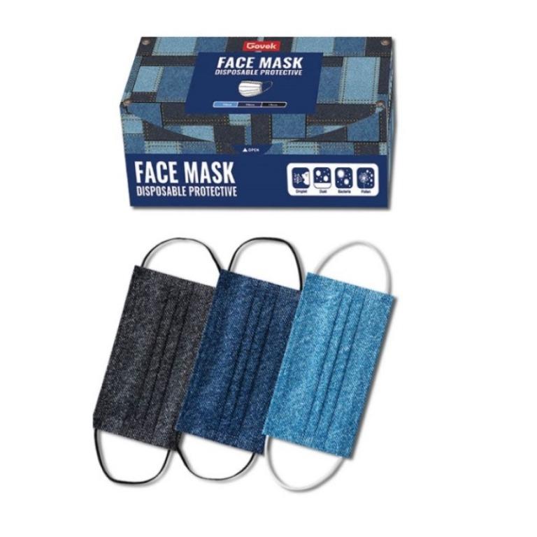 GOVEK ASTM Level 3 Disposable Protective Face Mask - Denim 30pcs ...