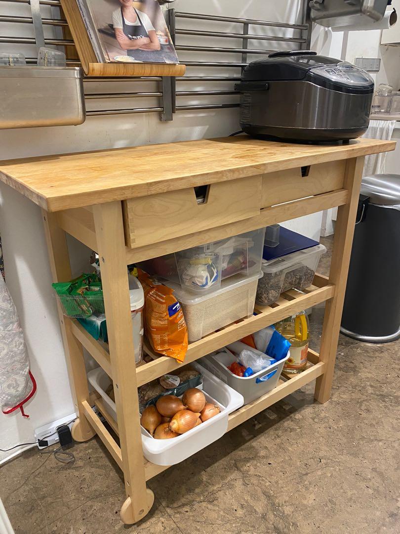 Ikea FORHOJA kitchen cart, Furniture & Home Living, Furniture, Tables ...