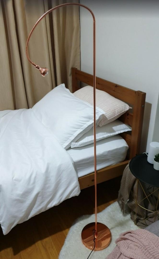 Ikea JANSJO Copper Flexible LED Floor Reading Lamp, Furniture & Home ...