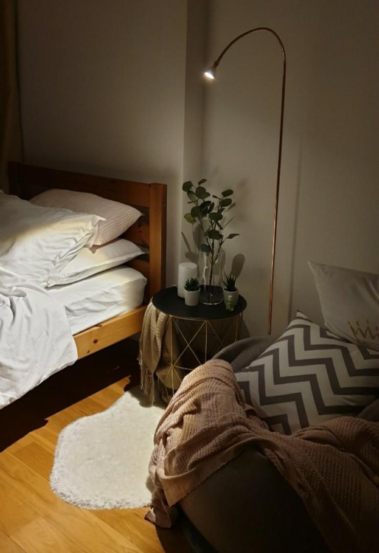 Ikea JANSJO Copper Flexible LED Floor Reading Lamp, Furniture & Home ...