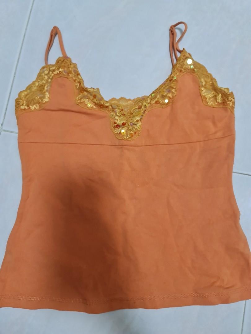 Jacob Ladies spaghetti lace trimming top Small, Women's Fashion, Tops ...