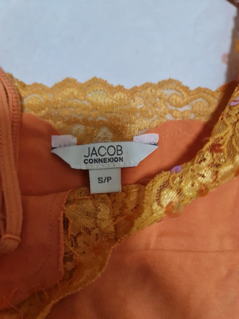 Jacob Ladies spaghetti lace trimming top Small, Women's Fashion, Tops ...
