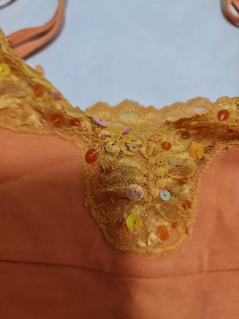 Jacob Ladies spaghetti lace trimming top Small, Women's Fashion, Tops ...