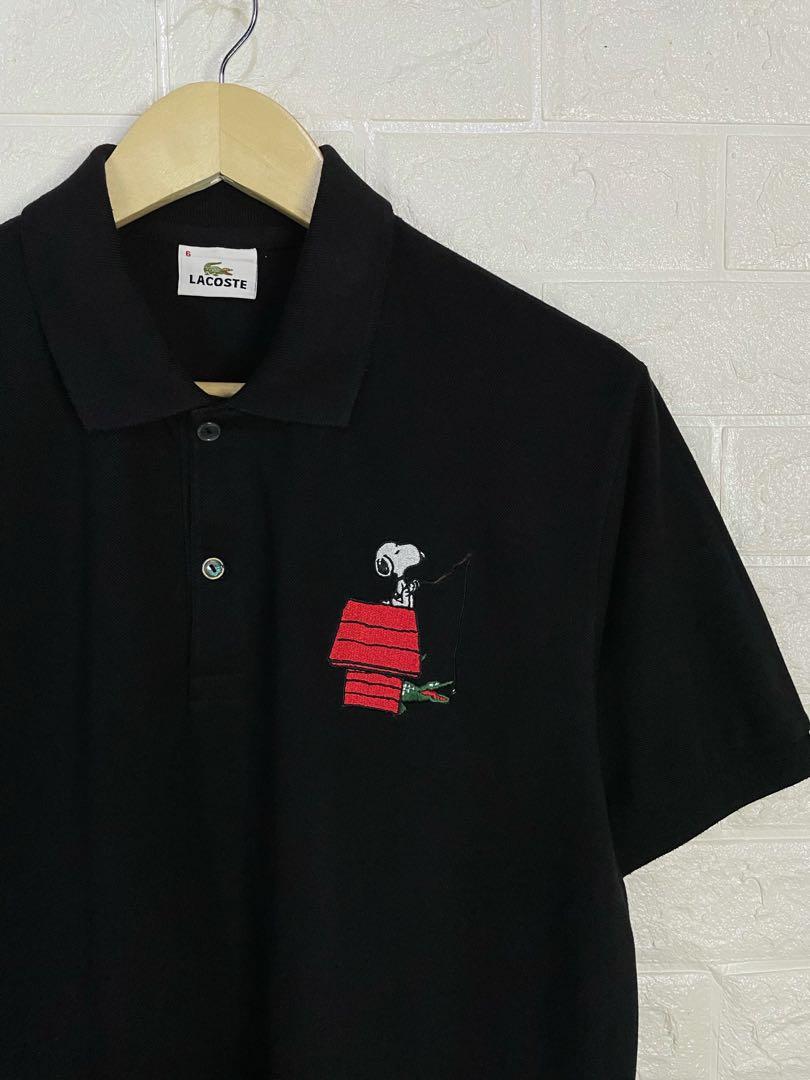 LACOSTE X PEANUTS SNOOPY BLACK POLO SHIRT, Men's Fashion, Tops & Sets ...