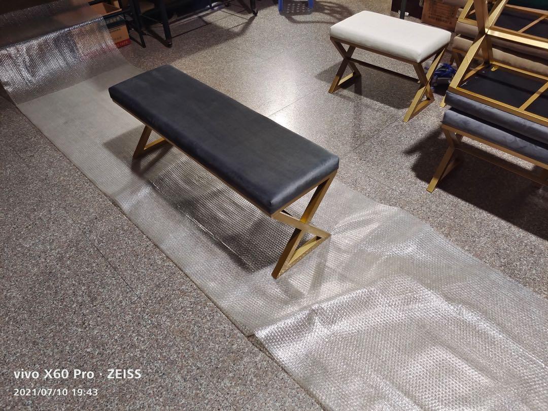 MARCO Bench Series - Nordic Bench with Minimalist Design Golden Stand ...