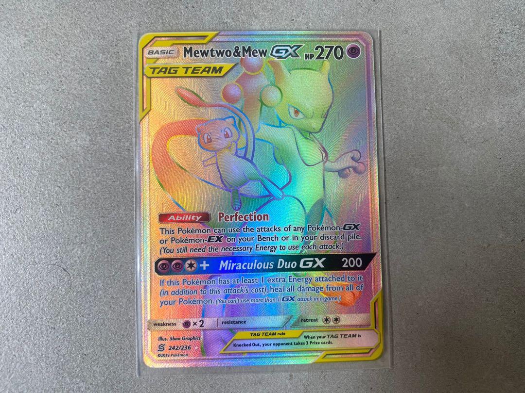 Mewtwo & Mew GX 242/236 Rainbow Full Art - Pokémon TCG, Hobbies & Toys ...