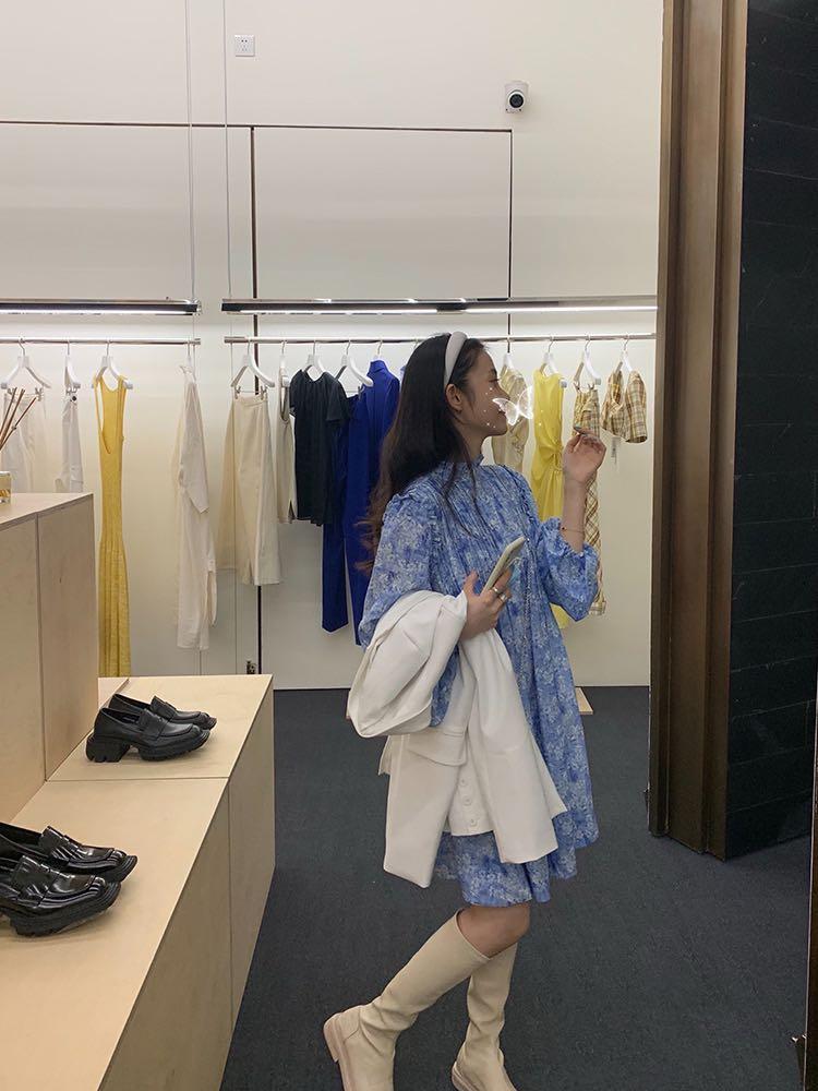 Milk&blue dress, Women's Fashion, Muslimah Fashion, Dresses on Carousell