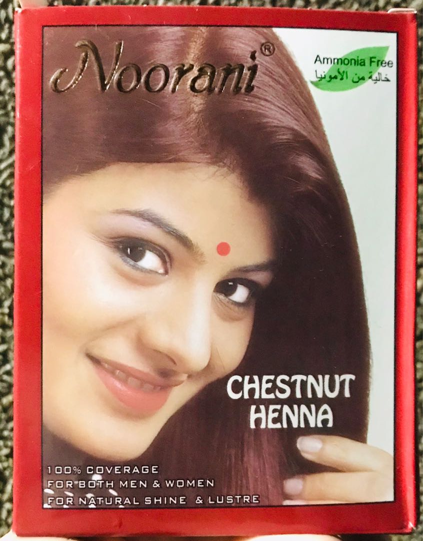Noorani Chestnut Hair Color Henna (6 pouches x 10g) Herbal Based ...