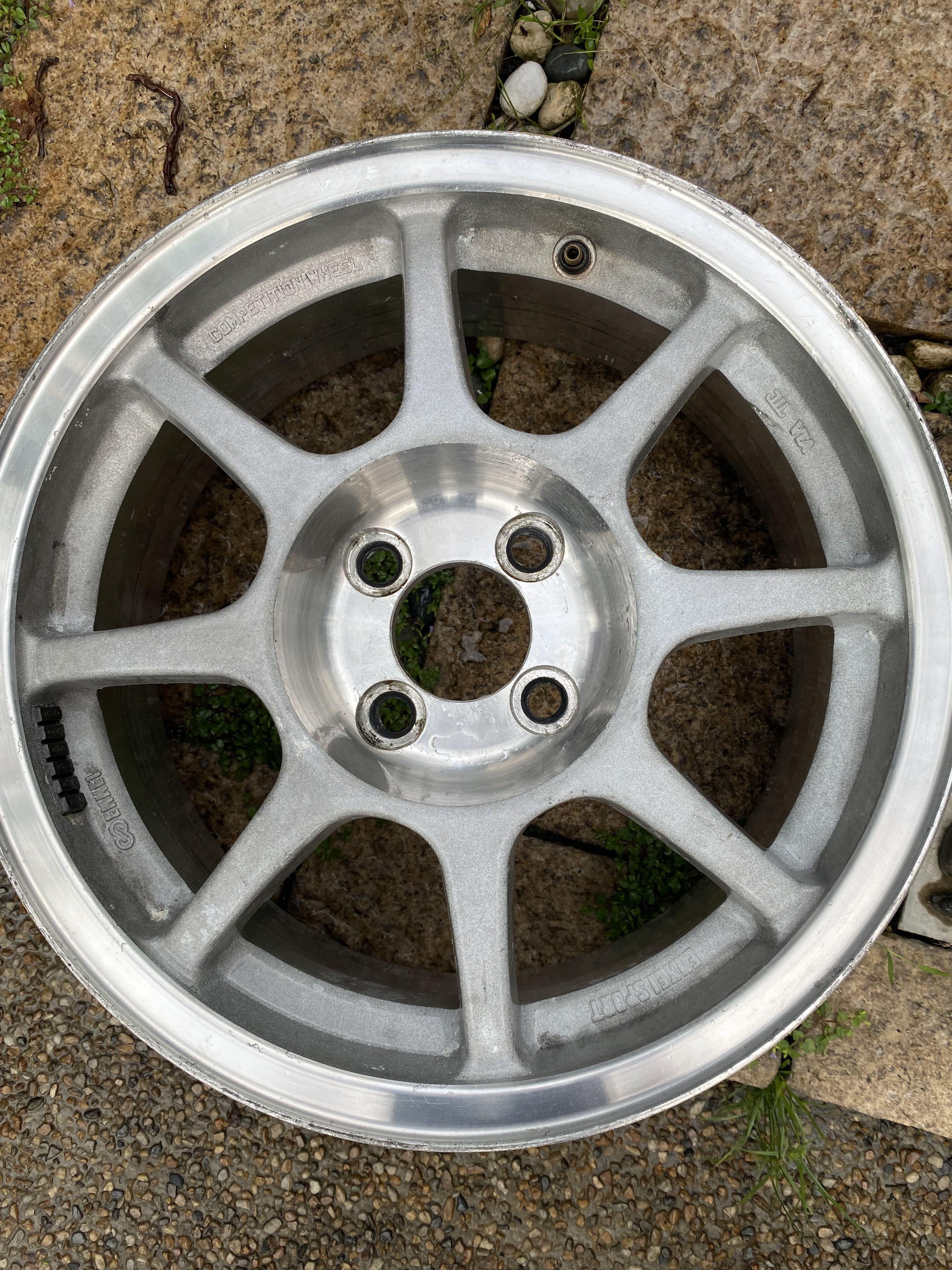 Old school Enkei Competition wheel 15in 4H100, Car Accessories, Tyres ...