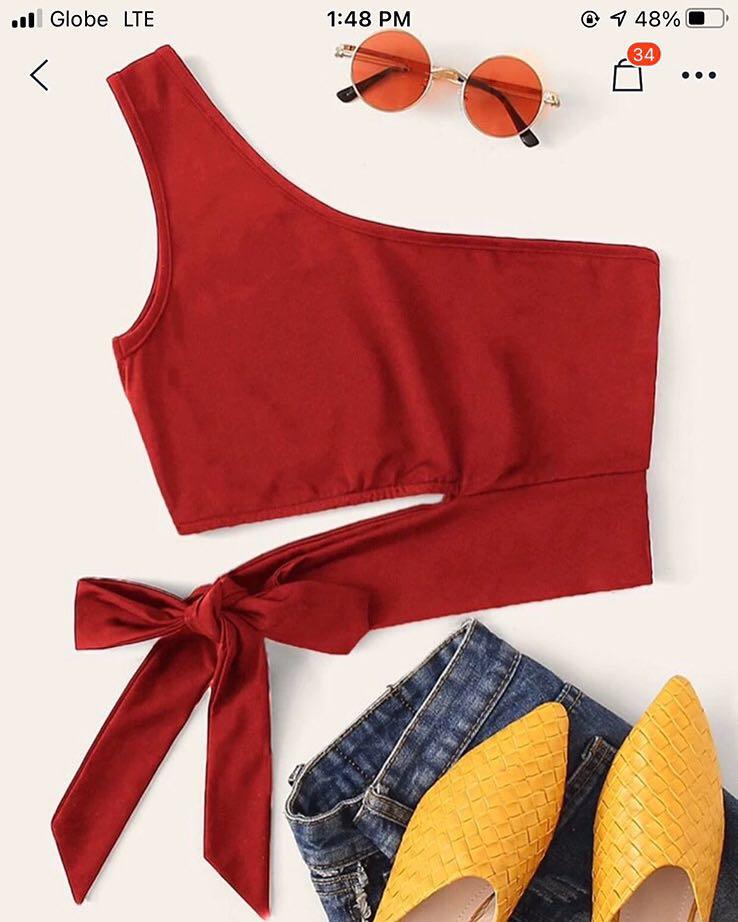 one sided top shein, Women's Fashion, Tops, Sleeveless on Carousell