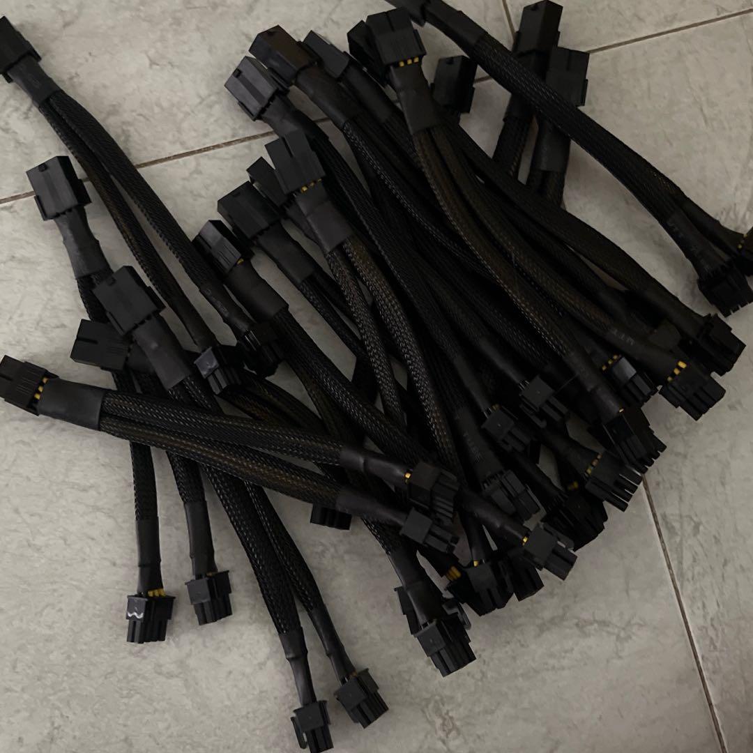 Braided PCIE 8 Pin splitter to 2x 8 Pin ( 6pin + 2 pin ) 8pin to 2x8 ...