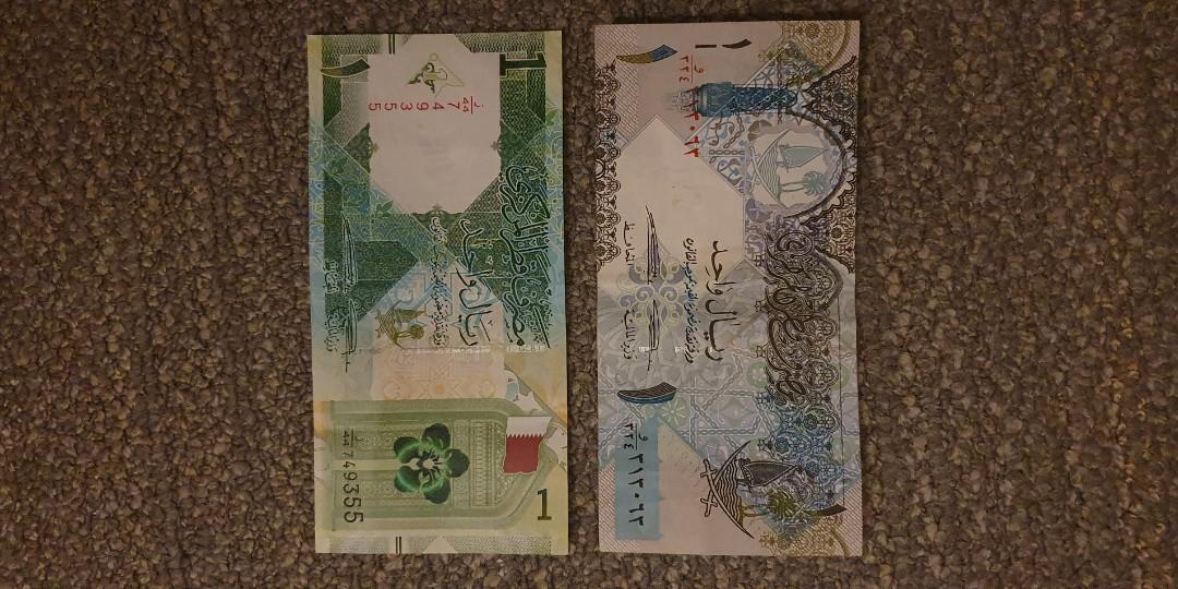 Qatar old and new 1 riyah note, Hobbies & Toys, Memorabilia ...