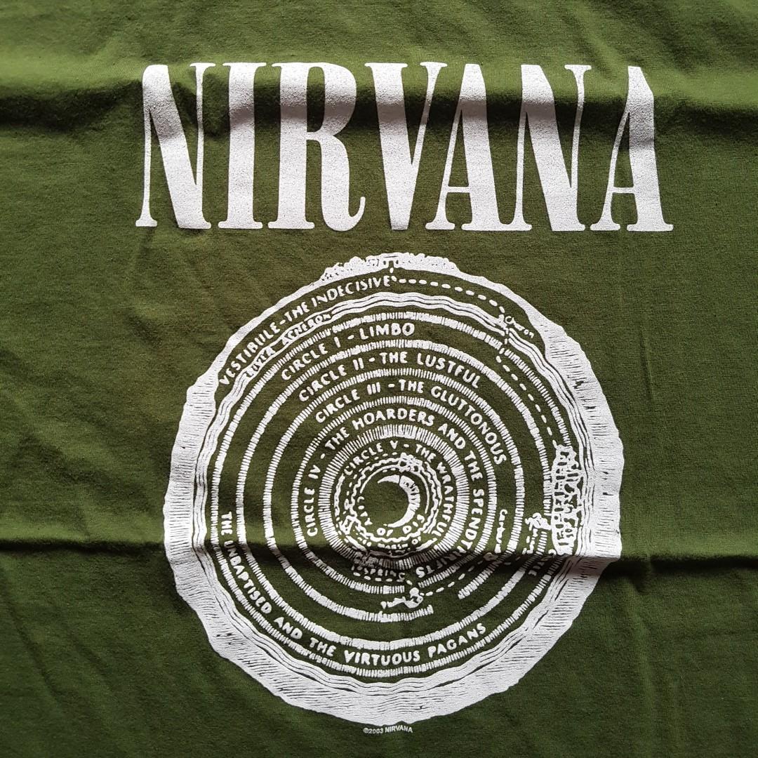 Rare 2003 Nirvana Vestibule official band T-Shirt Tee grunge music band Kurt Cobain vintage ...