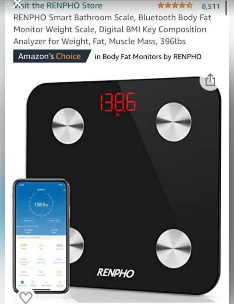 Renpho weighing scale, Health & Nutrition, Health Monitors & Weighing ...