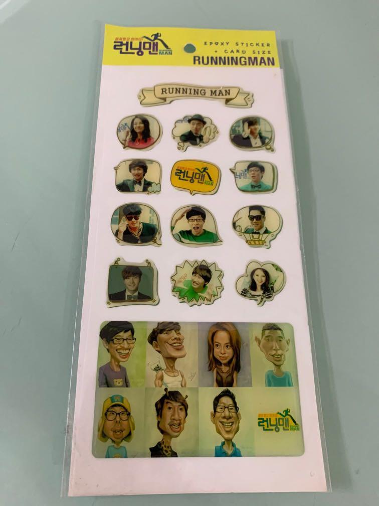RUNNING MAN 貼紙 Stickers, 興趣及遊戲, 收藏品及紀念品, 明星周邊 - Carousell
