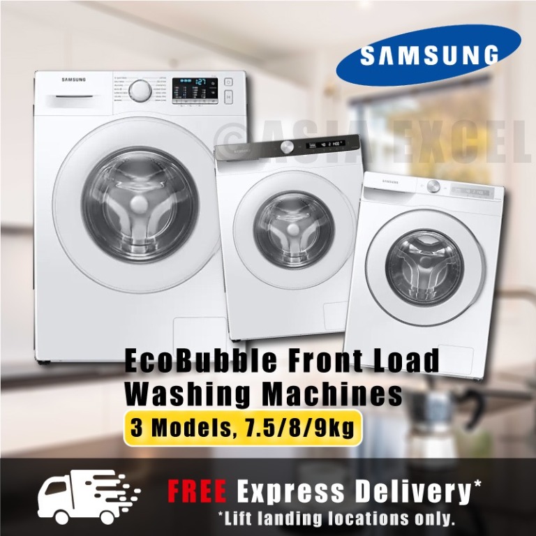 SAMSUNG 7.5/8/9KG WHITE FRONT LOAD WASHING MACHINE [WW75TA046TE ...