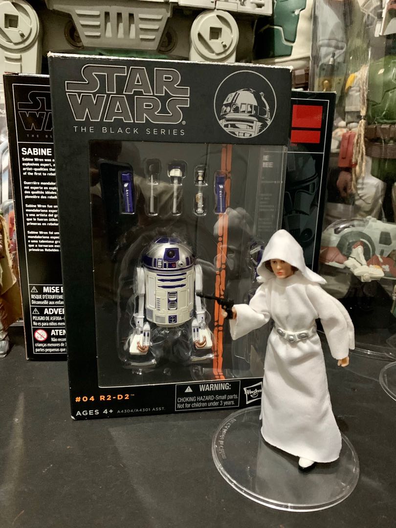 Star Wars Hasbro Black Series 6” R2-D2 #04 Orange Line and Princess ...