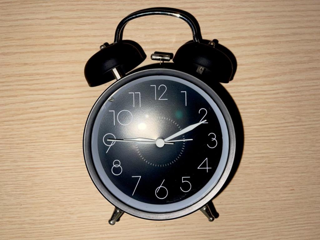 Table Analog Clock with Bell and Light + Free Batteries, Furniture ...