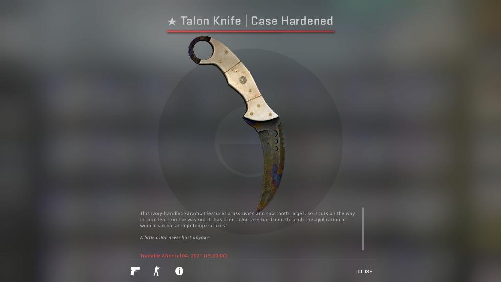 Talon Knife Case Hardened BS, Video Gaming, Gaming Accessories, In-Game ...