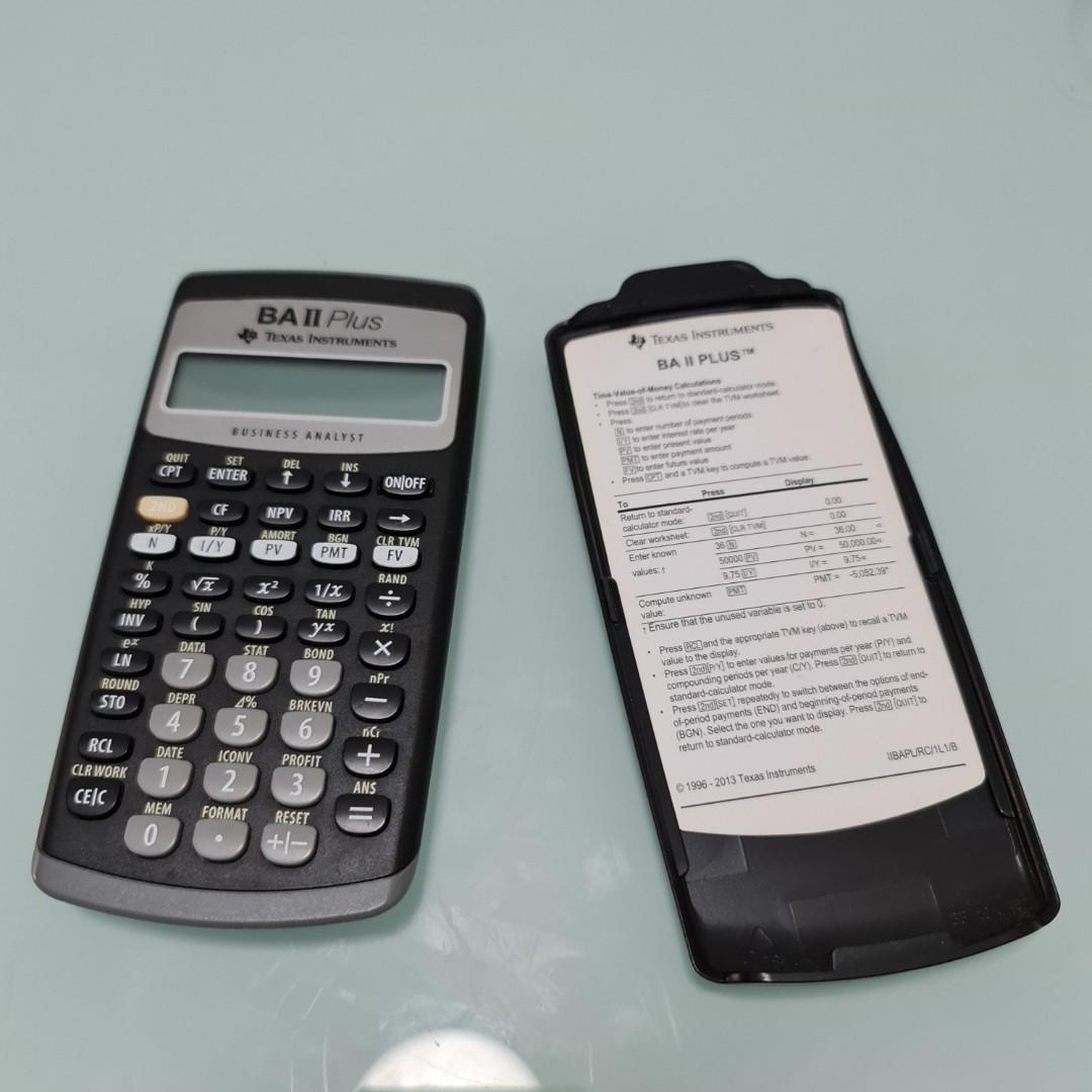 Texas Instruments BA II PLUS Financial Calculator for CFA and CMA Exams ...