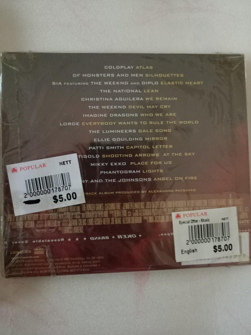 The Hunger Games Catching Fire soundtrack cd, Hobbies & Toys, Music ...