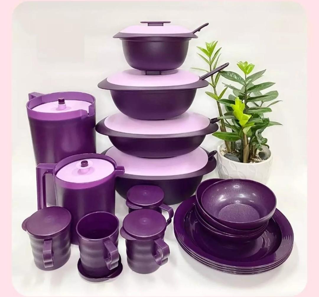 Tupperware Purple Royale Set, Furniture & Home Living, Kitchenware ...