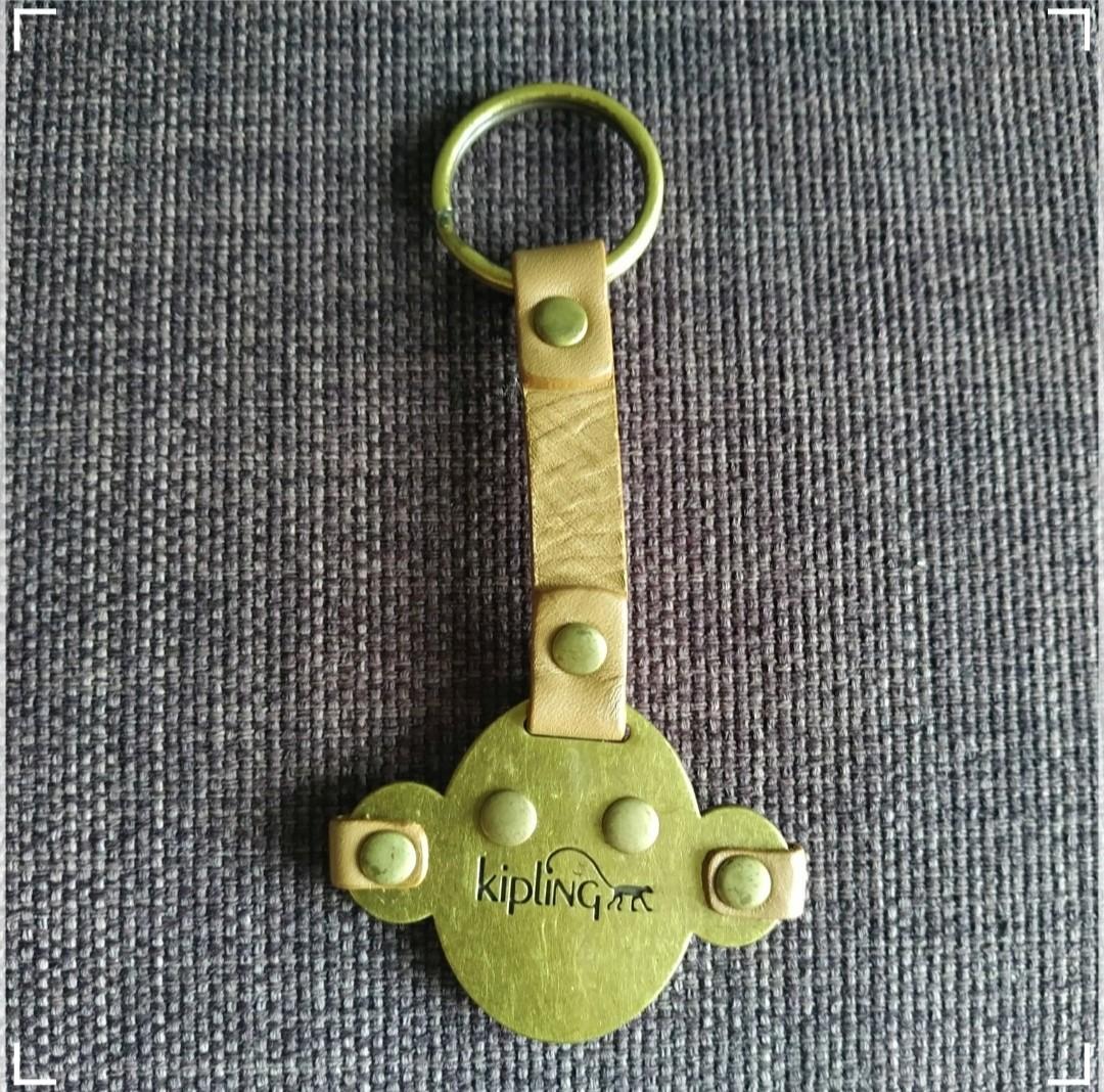 Vintage Kipling Monkey Face Leather and Brass Key Chain Keychain ...
