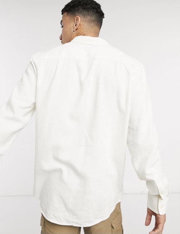 Weekday linen shirt, Men's Fashion, Tops & Sets, Formal Shirts on Carousell