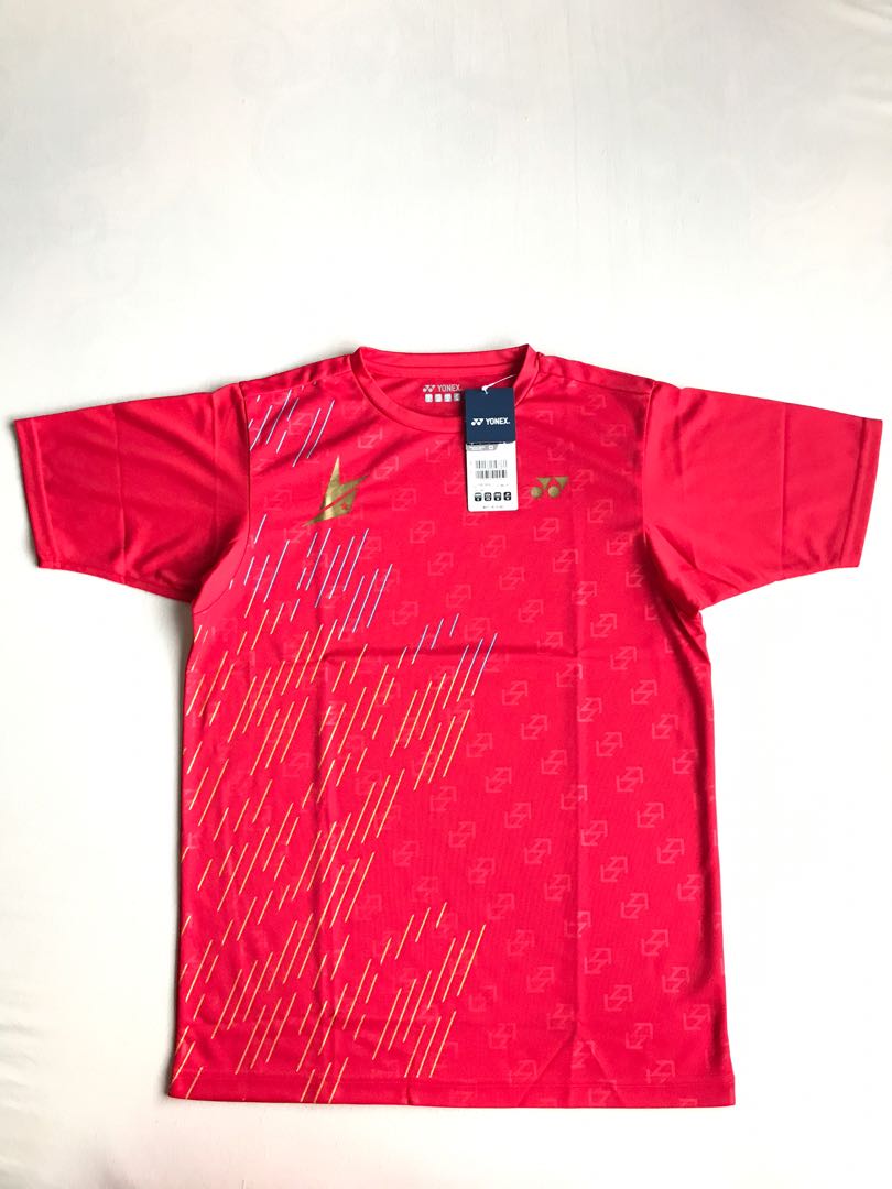 Yonex LIN DAN Shirt Sunset Red (Authentic from Sunrise), Sports ...