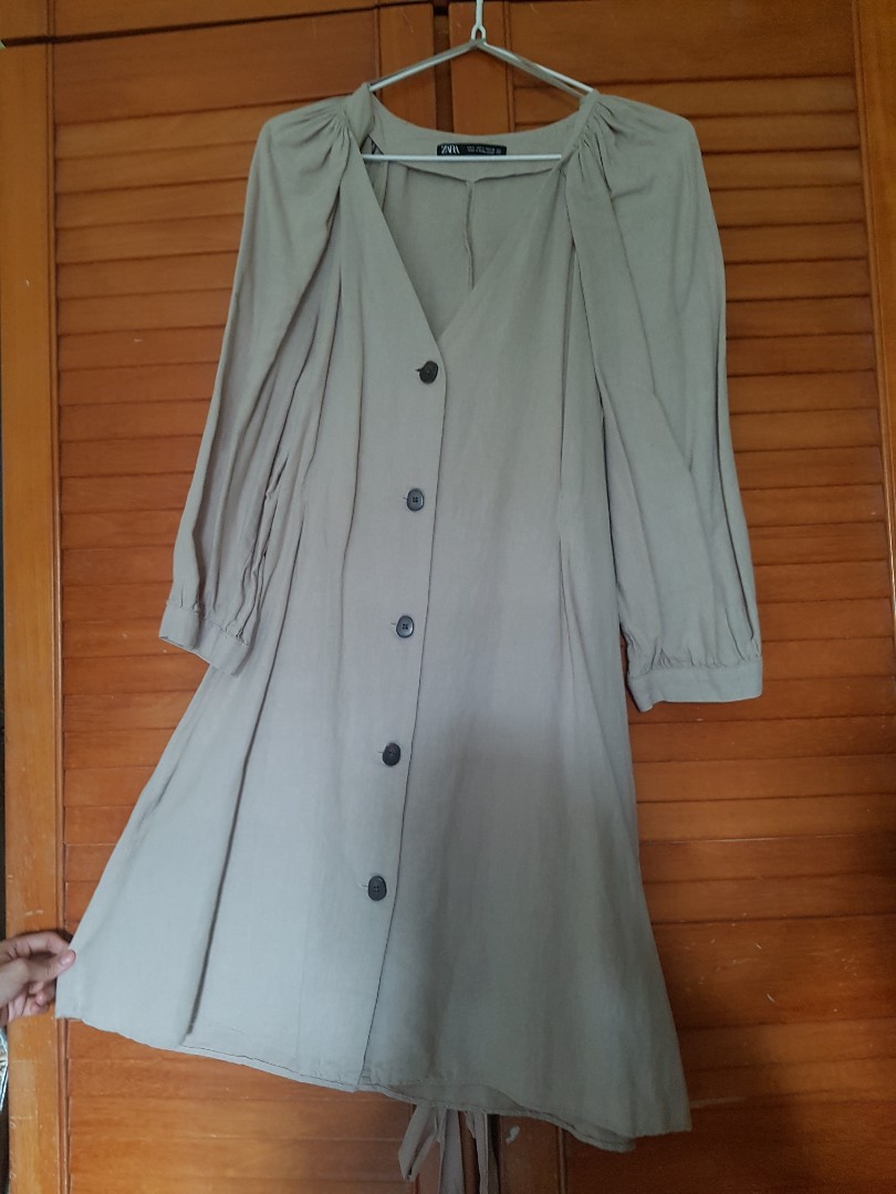 Zara beige midi dress, Women's Fashion, Dresses & Sets, Dresses on ...