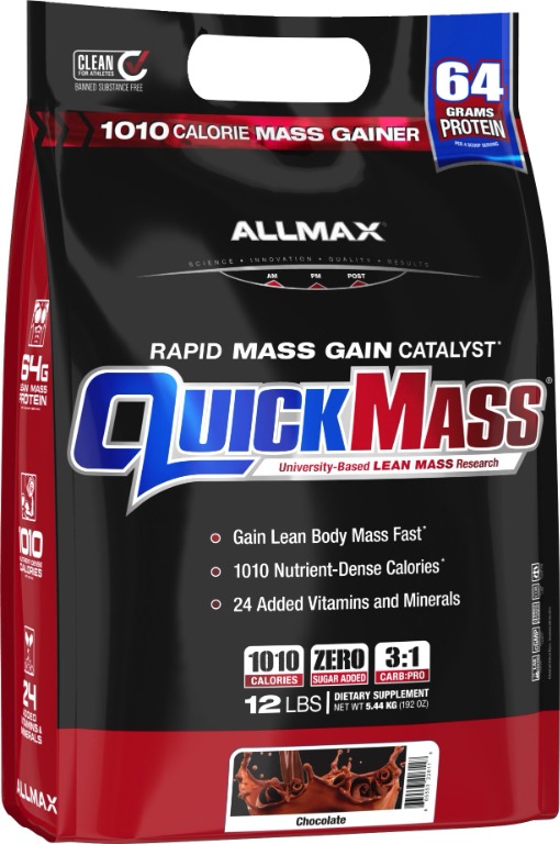 AllMax QuickMass Mass Gainer 12lbs Bag (Brand New), Health & Nutrition ...