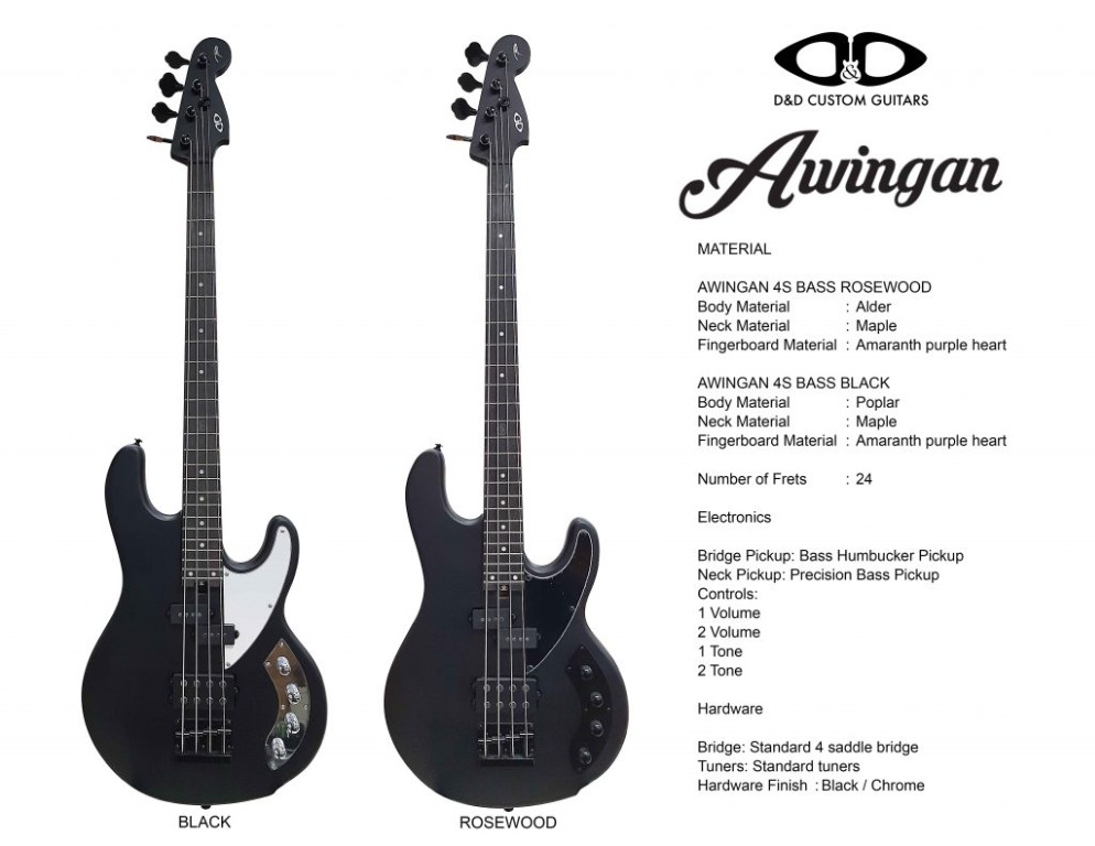 D&D Kamikazee Signature Series - Awingan 4s Bass Guitar, Hobbies & Toys ...