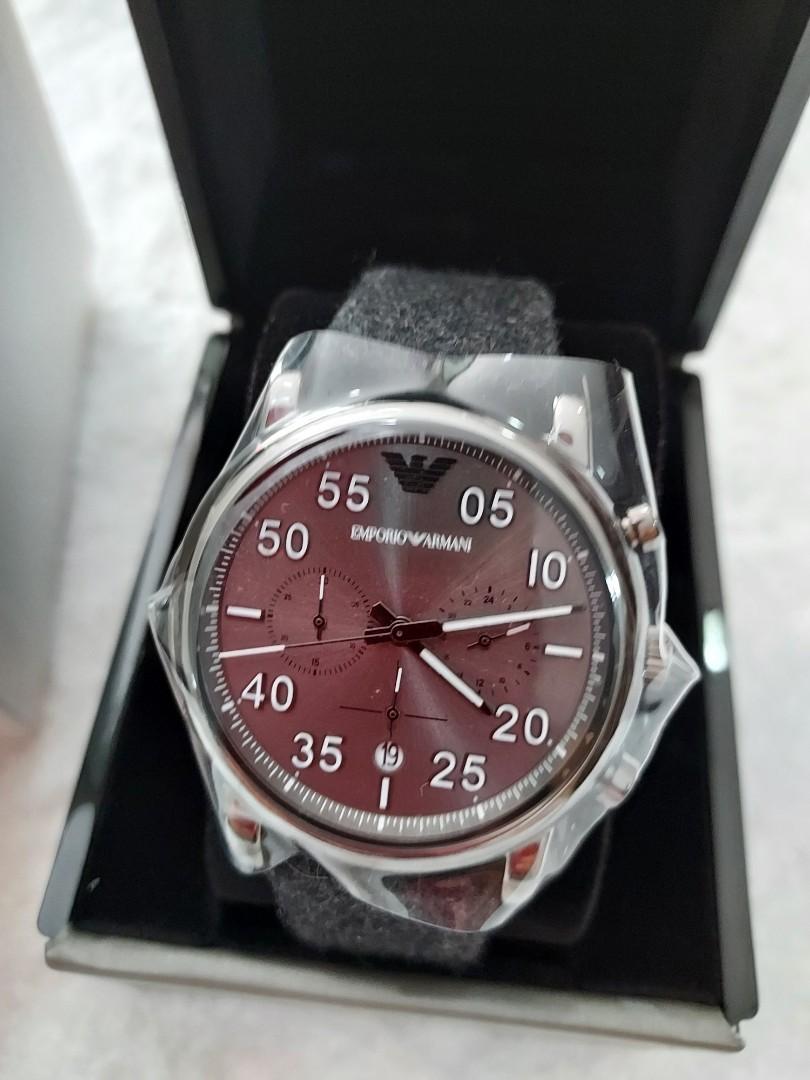 Emporio Armani Luigi Men's Watch in Grey Felt Analogue, Luxury, Watches ...